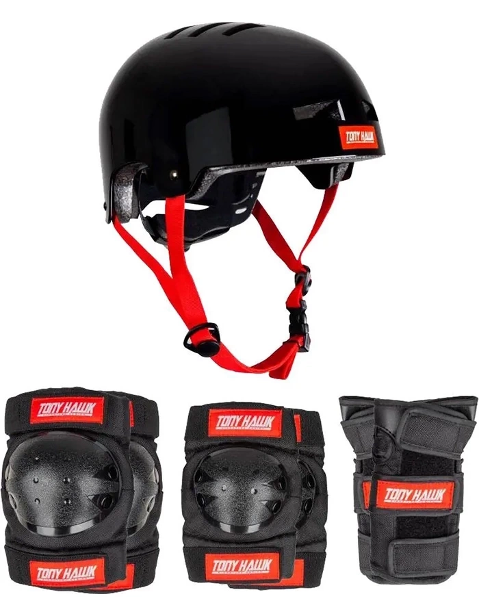 Zestaw Ochraniaczy Dla Dzieci Tony Hawk Kask Nałokietniki i Nakolanniki ...